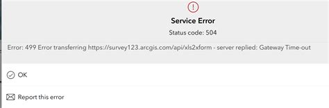 Error Code 499 Gateway Time Out Esri Community