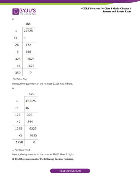 Ncert Solutions For Class 8 Maths Chapter 6 Squares And Square Roots