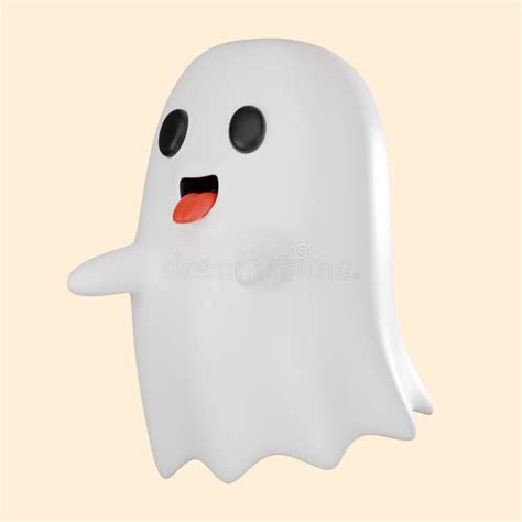 Ghost 3d Illustration Halloween Character Render For Spooky Themes