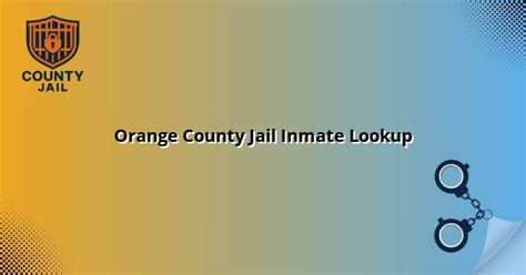 Orange County Jail Inmate Lookup