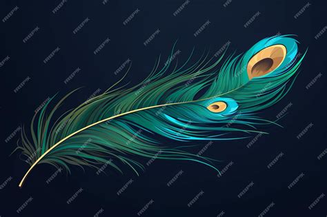Premium Photo Elegant Peacock Feather Vector Design In A 32 Aspect Ratio