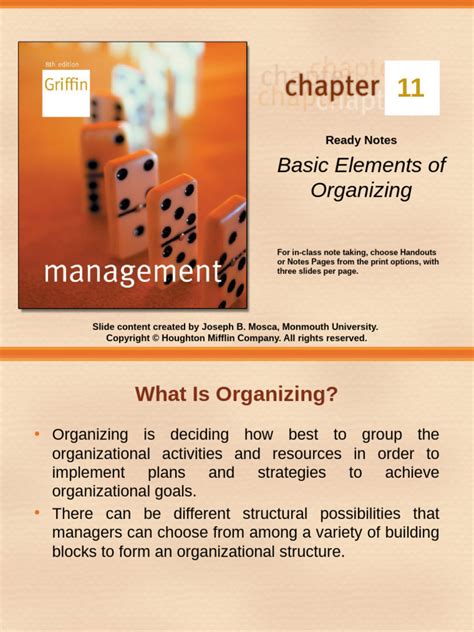 11basic Elements Of Organizing Pdf