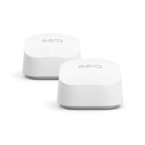 Amazon Eero 6 Mesh Wi Fi 6 Router System Built In Zigbee Smart Home Hub 2 Pack Coverage