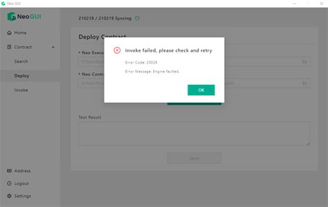 Error Engine Faulted Issue Neo Ngd Neo GUI GitHub