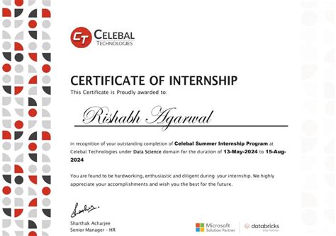 Rishabh Agarwal On Linkedin Datascience Internship Learningjourney Celebaltechnologies