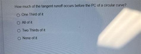 Solved How Much Of The Tangent Runoff Occurs Before Fhe Pc Chegg Com