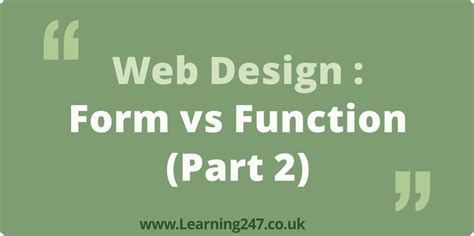 Web Design Form Vs Function Part 2