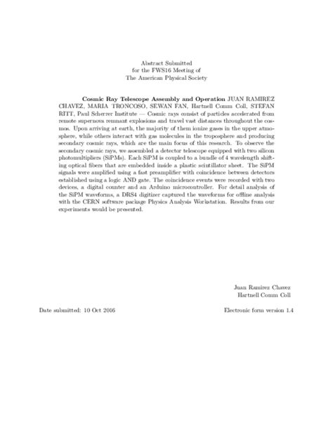 Pdf Cosmic Ray Telescope Assembly And Operation