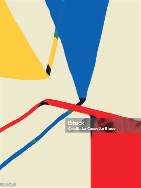 기본 색상이 있는 균형 잡힌 형태와 추상적 형상 볼륨추상 모더니즘 그림 바우하우스와 칸딘스키 의 분위기 인쇄 및 포스터용 0명에