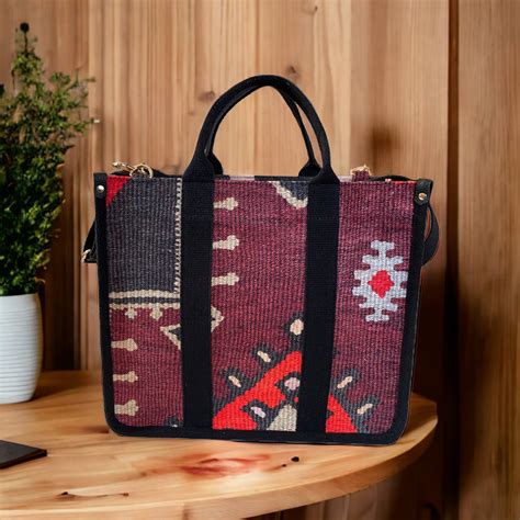 Turkish Kelim Tote Bag Vintage Style Shopper Bag Etsy