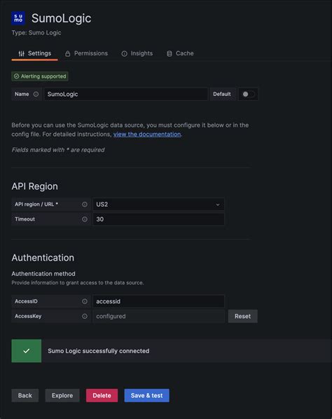 visualize sumo logic metrics and logs with grafana