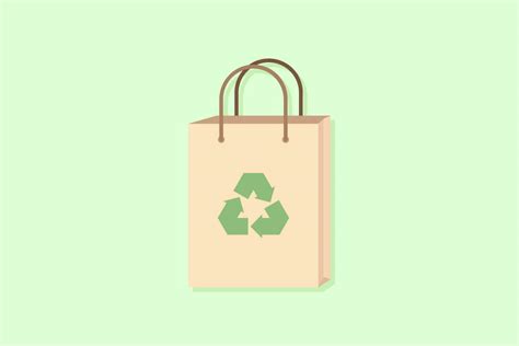 Environmentally Friendly Bag Recycle Icon Green Color Flat Design