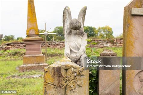 우크라이나에있는 폴란드 유대인의 오래된 묘지 고대 버려진 무덤 18 세기와 19 세기의 묘지 조각 우크라이나 묘지 2022 건축에 대한 스톡 사진 및 기타 이미지 Istock