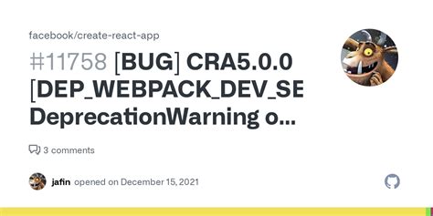 Bug Cra500 Depwebpackdevserver Deprecationwarning On Start With Env File