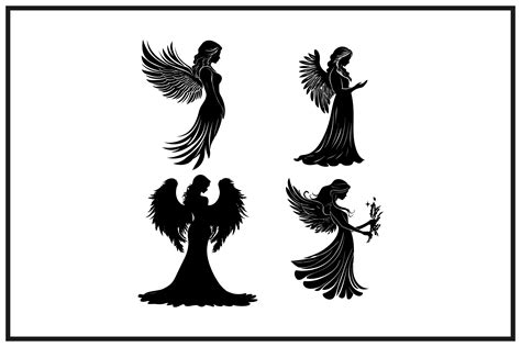 Christmas Angel Silhouette Clipart On A Graphic By Fijulanam468