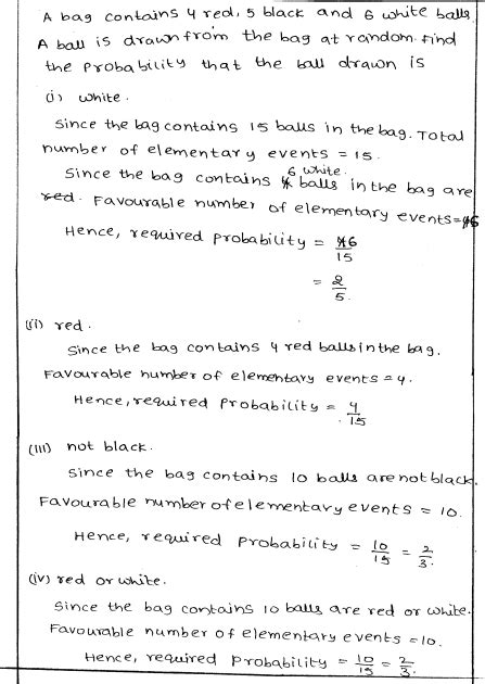 RD Sharma Class Solutions Chapter Data Handling IV Probability Ex Q