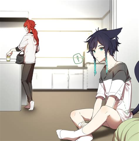 Venti And Diluc Genshin Impact Drawn By Kkopoli Danbooru