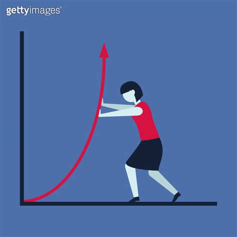 girl bends the curve of the graph up vector flat illustration 이미지 1170233301 게티이미지뱅크