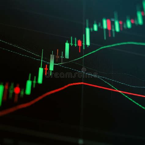 A Financial Chart Displays Green And Red Candlesticks Representing Price Movements Stock