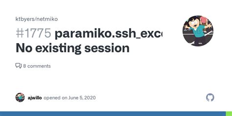 Paramiko Ssh Exception SSHException No Existing Session Issue 1775