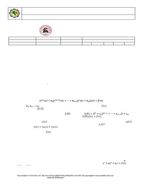Module 6 Linear Differential Equations For The Nth Order Part 2 Pdf Equations Mathematical