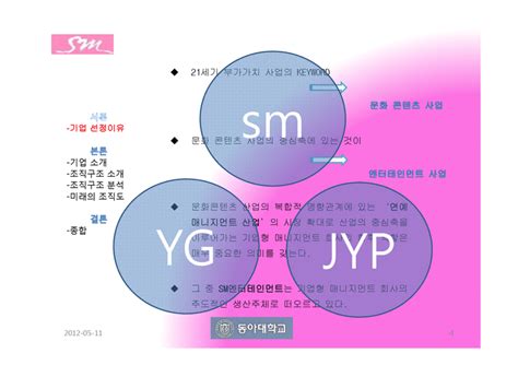 Sm엔터테인먼트 조직구조 분석 경제경영