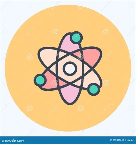 Icon Atomic Energy Suitable For Education Symbol Color Mate Style