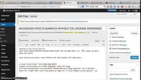 Mouse Over Effects Without Css Wordpresscom Upgrade Youtube