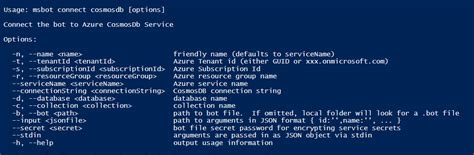 Msbot Connect Cosmosdb Schema Does Not Match Cosmosdbstorage Needs In Issue