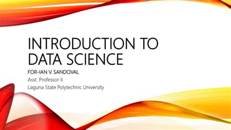 Introduction To Data Science Pptx
