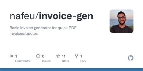 Github Nafeu Invoice Gen Basic Invoice Generator For Quick Pdf Invoices Quotes