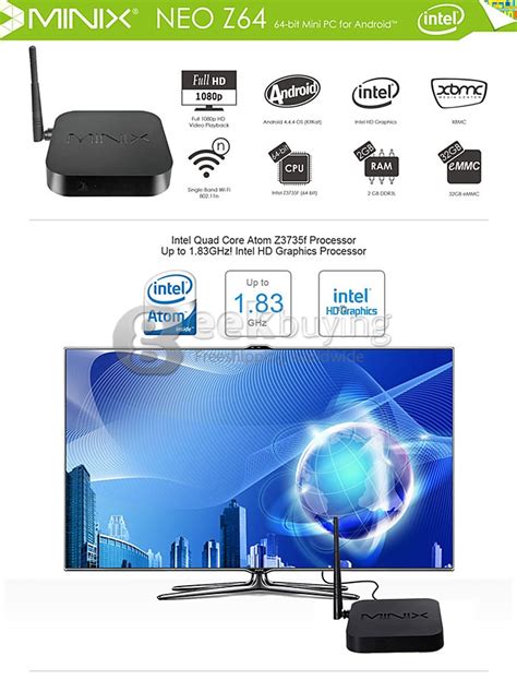 Minix Neo Z64 Z64a Android Tv Box Mini Pc Intel Z3735f Android 4 4