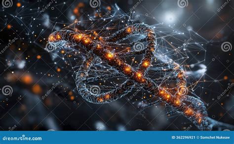 Dynamic Genes Sending Signals Through Pulsating Glow Laboratory Digital Art Scientific Concept