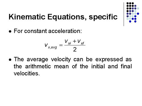 D Kinematics Particle Under Constant Acceleration Average