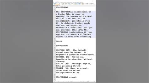 what is stopsignal and why we need to use it in the dockerfile