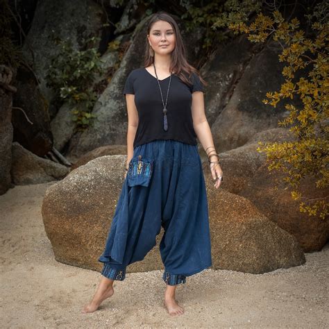 Handmade Cotton Harem Pants Boho Festival Style Elastic Waist