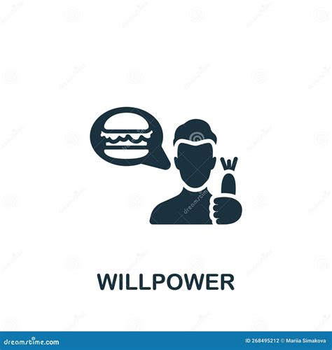 Willpower Icon Monochrome Simple Sign From Core Values Collection Stock Vector Illustration