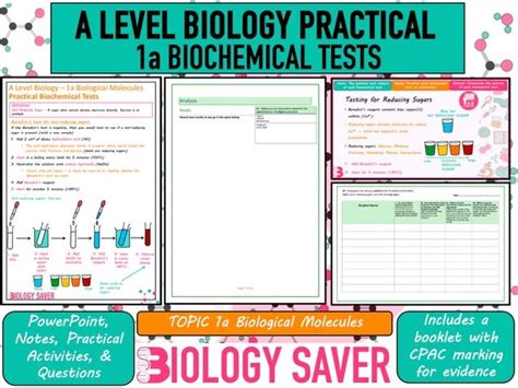 A Level Bio Practical 1a Biochemical Tests Teaching Resources
