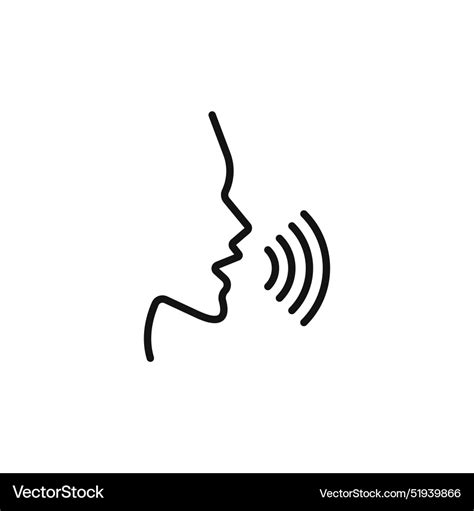 Voice Recognition Icon Logo Sign Outline Vector Image