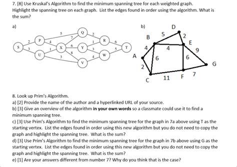 Solved Need Help With The Look Up Prim S Algorithm Question Chegg Com