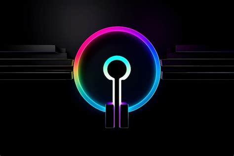 Premium Photo Abstract Colorful Neon Padlock On Black Background