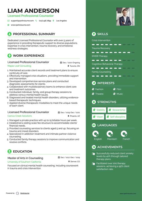 10 Licensed Professional Counselor Resume Samples And Templates For 2025