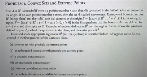 Solved PROBLEM I Convex Sets And Extreme Points A Set A In Chegg Com