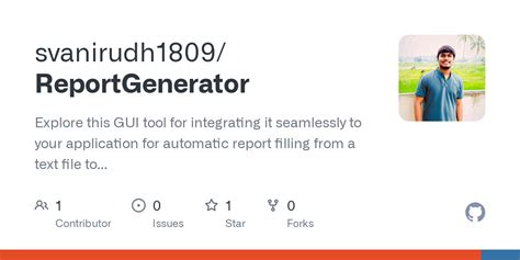 github svanirudh1809 reportgenerator explore this gui tool for