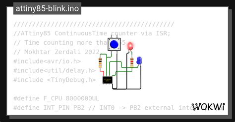 ATtiny Continuous Time Counter Wokwi ESP STM Arduino Simulator