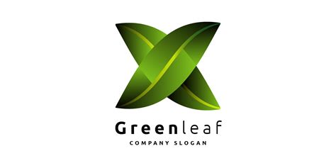 Green Leaf With X Letter Logo By Designmonsoon Codester