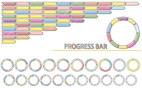 Barra De Progreso Simple Y Colorida E Infografía Vector Premium