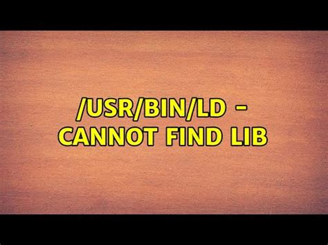 Ubuntu Usr Bin Ld Cannot Find Lib YouTube
