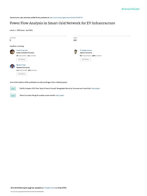 Power Flow Analysis In Smart Grid Network 1 Pdf Photovoltaics Electrical Grid