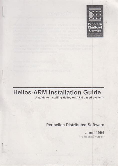 Helios Arm Installation Guide Manual Computing History
